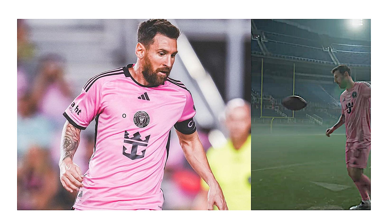 Messi hace jueguito con un balón de fútbol americano para promocionar el inicio de la MLS | ABC ...